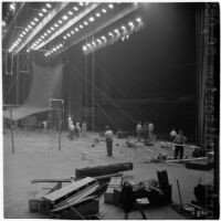 Members of the Polack Bros. Circus set up for their show inside Shrine ...