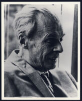 Aldous Huxley close up, from meeting with USC president Dr. Norman ...