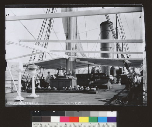 Deck of SS Australia (ship). [photographic print] — Calisphere