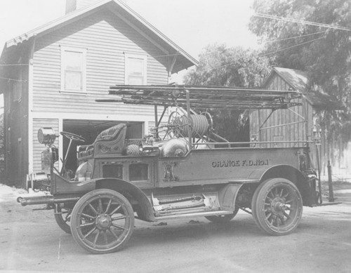 Orange Fire Department, Engine No. 1, Orange, California, ca. 1912 ...