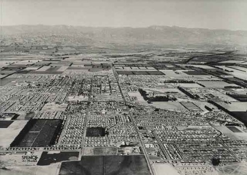 Aerial view of Oxnard, 1953 — Calisphere