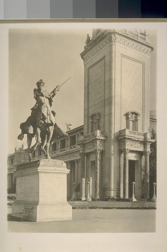 [H313? "The Pioneer" (Solon Borglum, sculptor), before Italian Tower ...