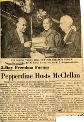 3-Day Freedom Forum: Pepperdine Hosts McClellan — Calisphere