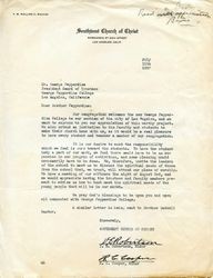 Letter from I. E. Robertson and R. C. Cooper to George Pepperdine ...