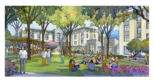 Tenaya Hall and Cathedral Hall Courtyard — Calisphere