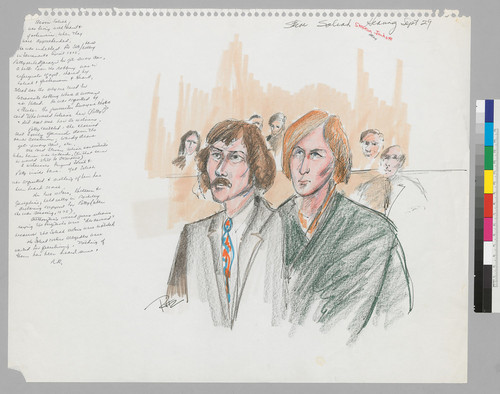 [recto]: 9/29/75 Steve Soliah and Attorney Steffan Imhoff — Calisphere