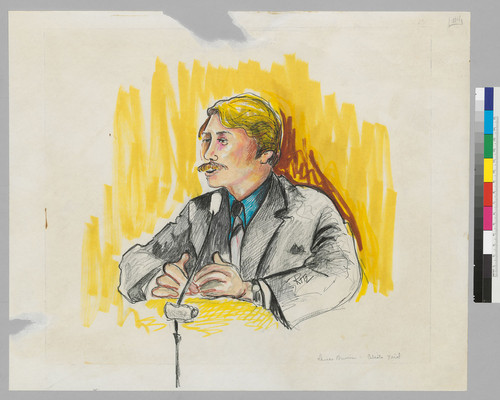 [recto]: Lance Brisson testifying, Look Libel retrial — Calisphere