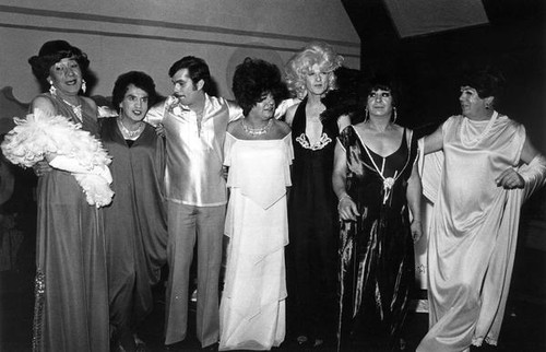 Female impersonators posing for pictures — Calisphere