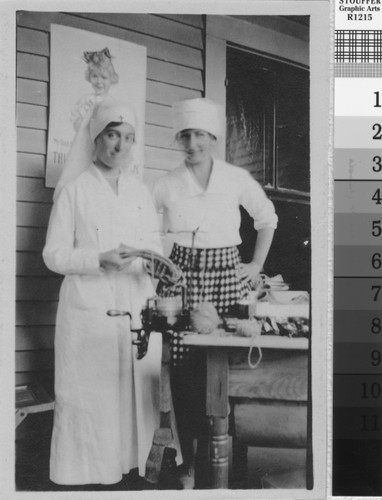 Red Cross Knitting Department - Mrs. Abbey and Mrs. Goss with finished ...