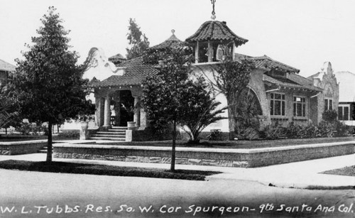W. L. Tubbs residence on the So. W. corner of Spurgeon and 9th — Calisphere