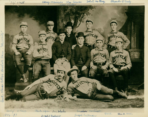 1886-1889 annotated baseball team photo — Calisphere