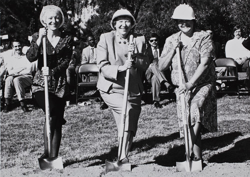 Photograph of Norma Schmitz, President Norma Rees, and Maureen ...