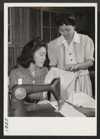 In a sewing class at the Rohwer Center schools, Misaye Oku gets ...