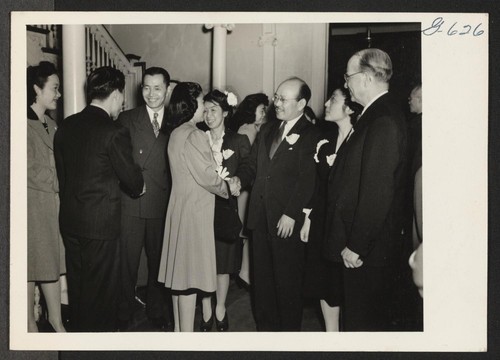 Miss Frances Adachi (extreme left) and Mr. and Mrs. Kaz Adachi, all ...