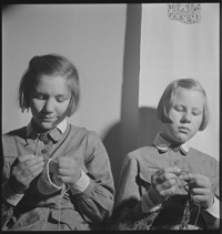 [Lotta Svard. Young women sewing] — Calisphere