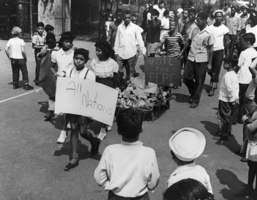 Children march in "All Nations" parade — Calisphere