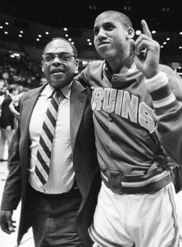 Coach Walt Hazzard and Reggie Miller — Calisphere