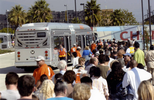 MTA Orange Line, bus passengers — Calisphere
