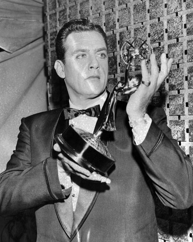 Raymond Burr with Emmy — Calisphere