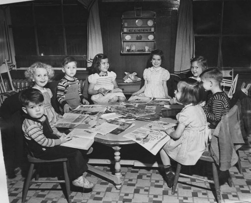 Orphan children reading — Calisphere