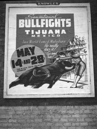Tijuana bullfight poster — Calisphere