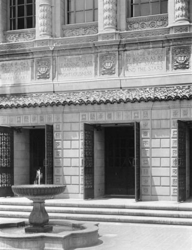 Patio entrance, Pasadena Public Library — Calisphere