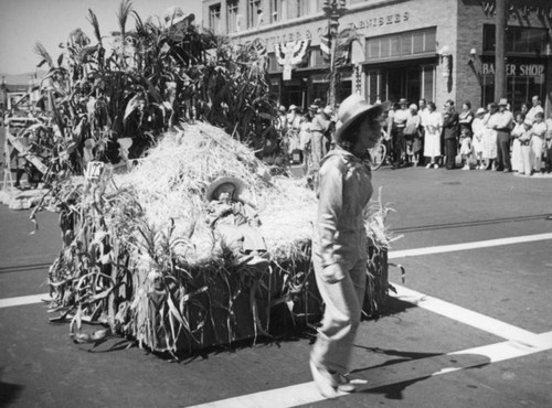 Corn stalk float, Santa Monica parade — Calisphere