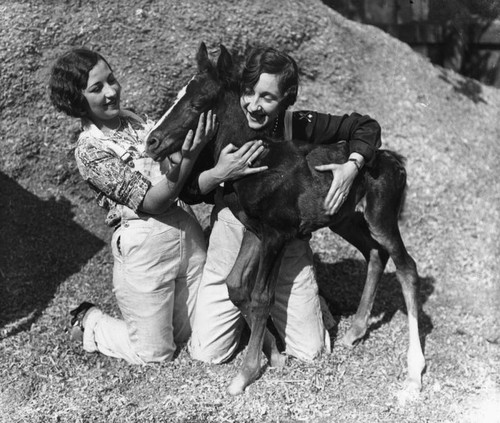 Women with colt — Calisphere