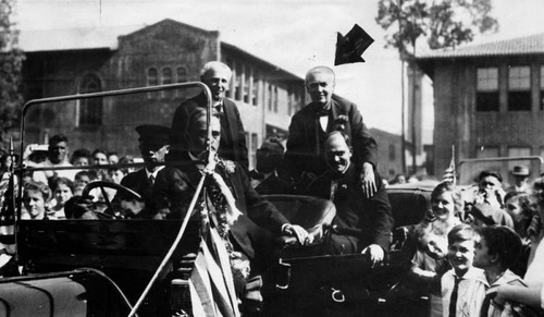 Thomas A. Edison in car[graphic] — Calisphere