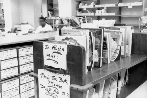 Processing books at the Central Library — Calisphere