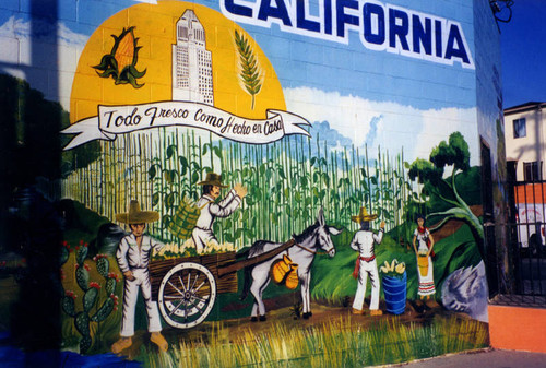 Workers in a corn field, a mural — Calisphere