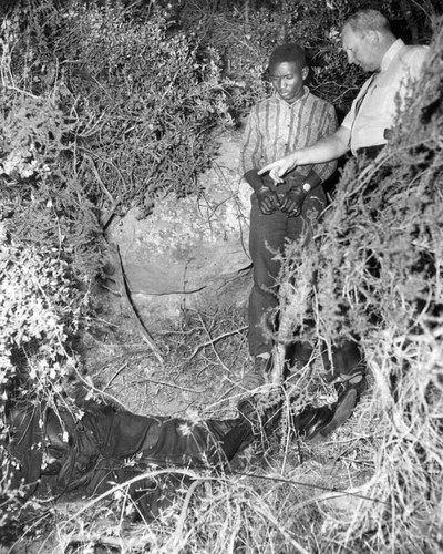 Murder suspect leads police to man's body — Calisphere