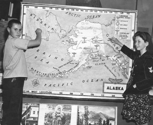 Students study war map — Calisphere