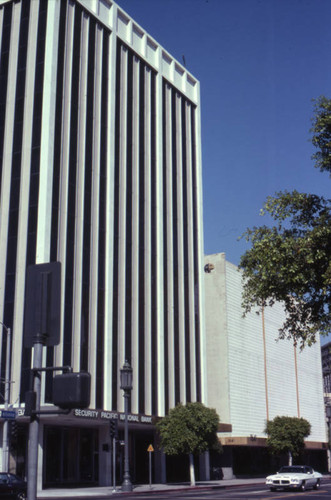 Security Pacific National Bank offices and Adams Plaza — Calisphere