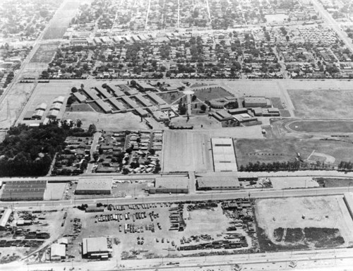 Compton College, aerial view — Calisphere
