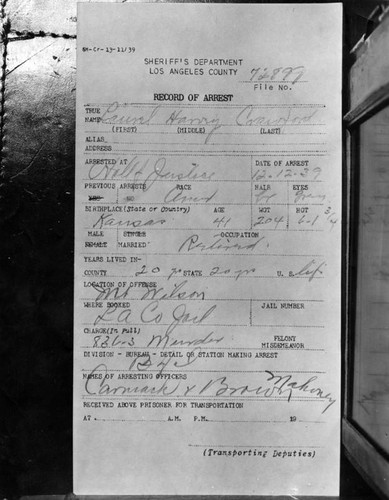 Record of arrest — Calisphere