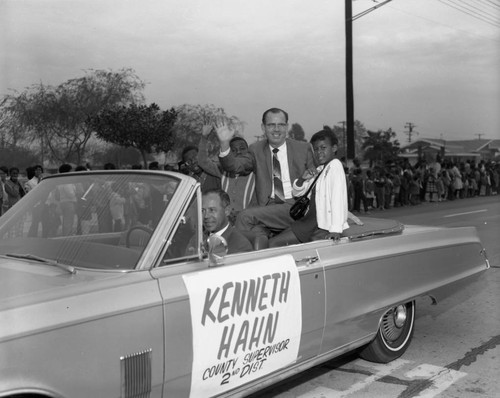 Kenneth Hahn parades in procession — Calisphere
