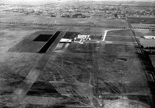 Aerial view of Mines Field — Calisphere