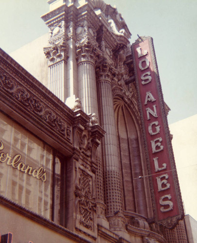 Vertical sign of the Los Angeles Theatre — Calisphere
