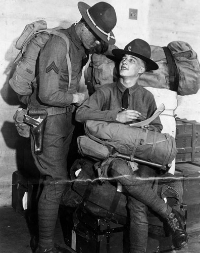 Soldiers get ready for field maneuvers — Calisphere