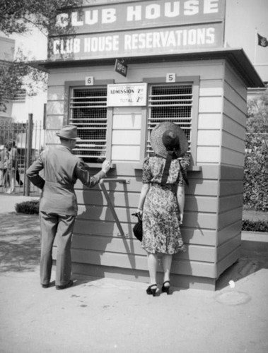 Clubhouse ticket booth at Hollywood Park — Calisphere