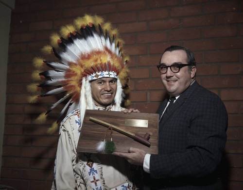 Celebrity DJ Cal Milner Receives Award 1968 — Calisphere