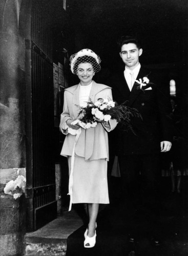 Nizynski couple after their wedding — Calisphere