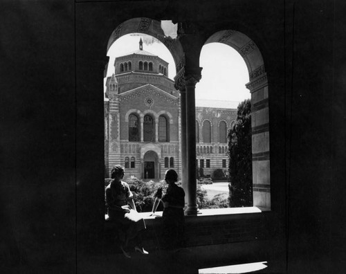Powell Library at U.C.L.A., seen from Royce Hall — Calisphere