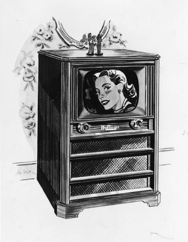 Drawing of a Hoffman television set — Calisphere