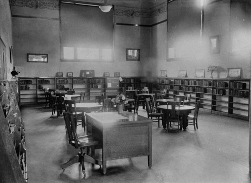 Reading room at Vernon Branch Library — Calisphere