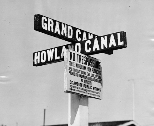 Signs where canals join — Calisphere