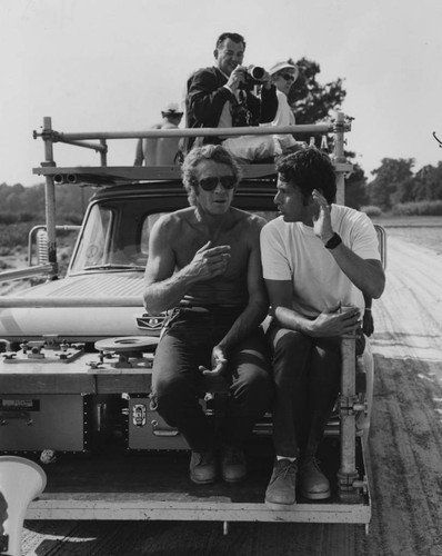 Steve McQueen and Mark Rydell on set of ""The Reivers"" — Calisphere