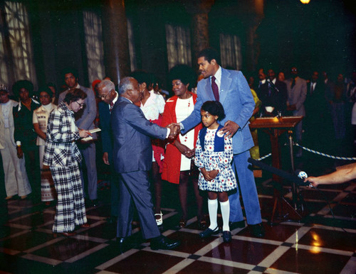 David Cunningham Jr. swearing in, 1973 — Calisphere