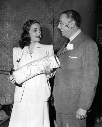 Dorothy Lamour with Dr. Fresco — Calisphere